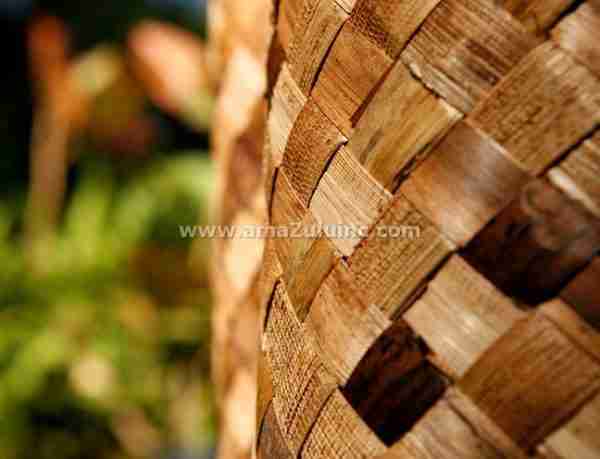 Each Bac-Bac Mat is hand woven with beige and brown hues